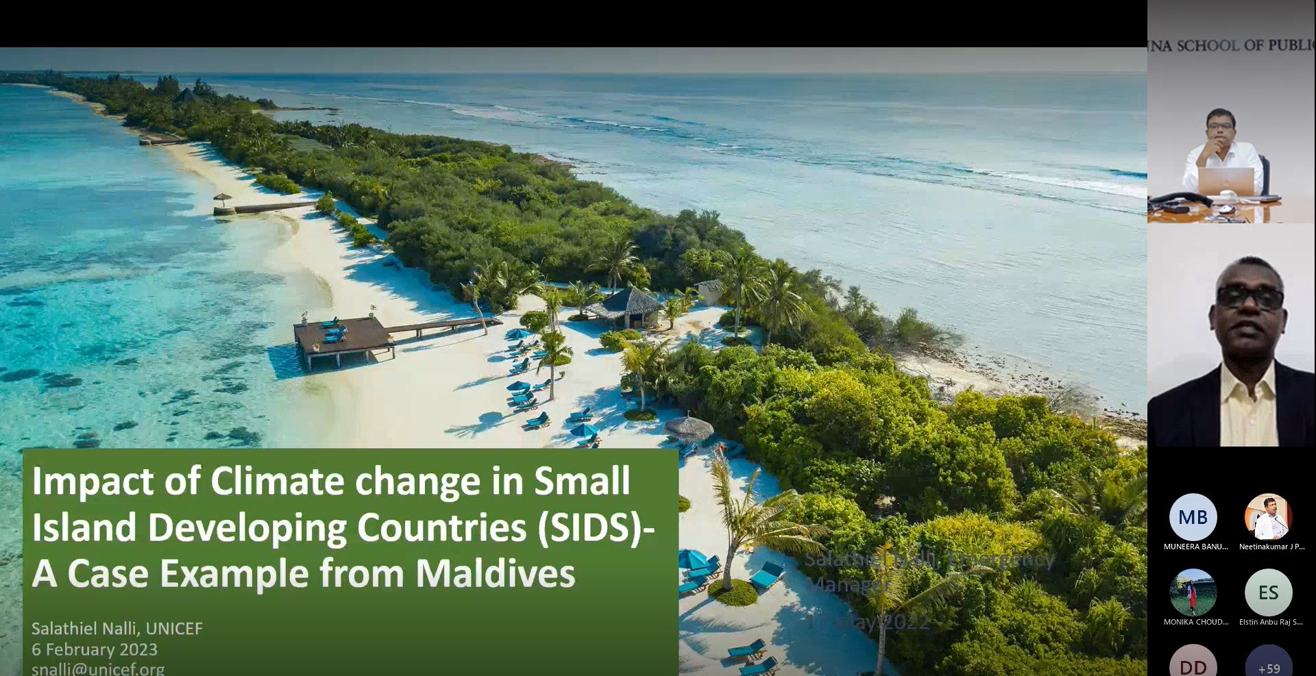 Prof Rajani Prasanna Endowment Lecture Series on Climate Change and its Impact on Public Health ...